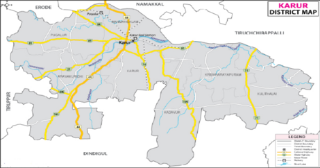 Tourist Map Guide of Karur - Chennai Orbit