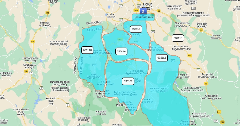 Tourist Map Guide of Hosur - Chennai Orbit