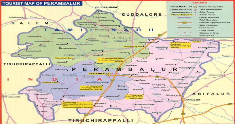 Tourist Map Guide of Perambalur - Chennai Orbit